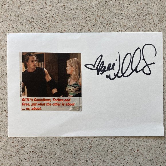 Autograph | Other | Bree Williamson Signed Index Card 4x6 Jensen One ...